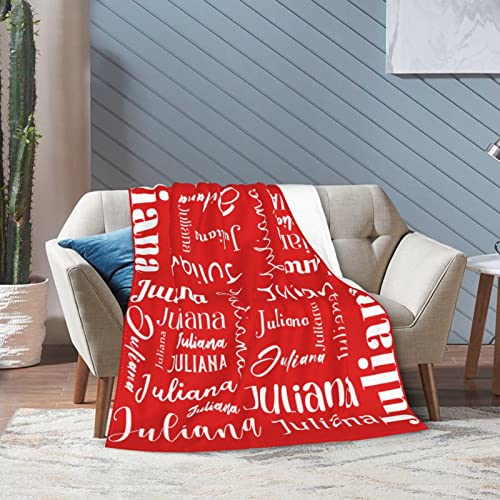 Personalized Name Blanket for Women Men 50x60inch Custom Throw Blanket with Name, Throw Blanket Gift for Mom, Dad, Grandma, Daughter, Flannel Blanket with Name Text Gift for Birthday Mothers Day