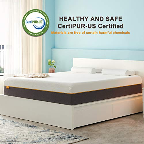 OYT 10" Full Size Mattress and Standard Size Pillow 2-Pack, Gel Memory Foam Twin Bed Mattress in a Box and Cooling Shredded Memory Foam Pillows with CertiPUR-US Certified Foam for Sleep Supportive