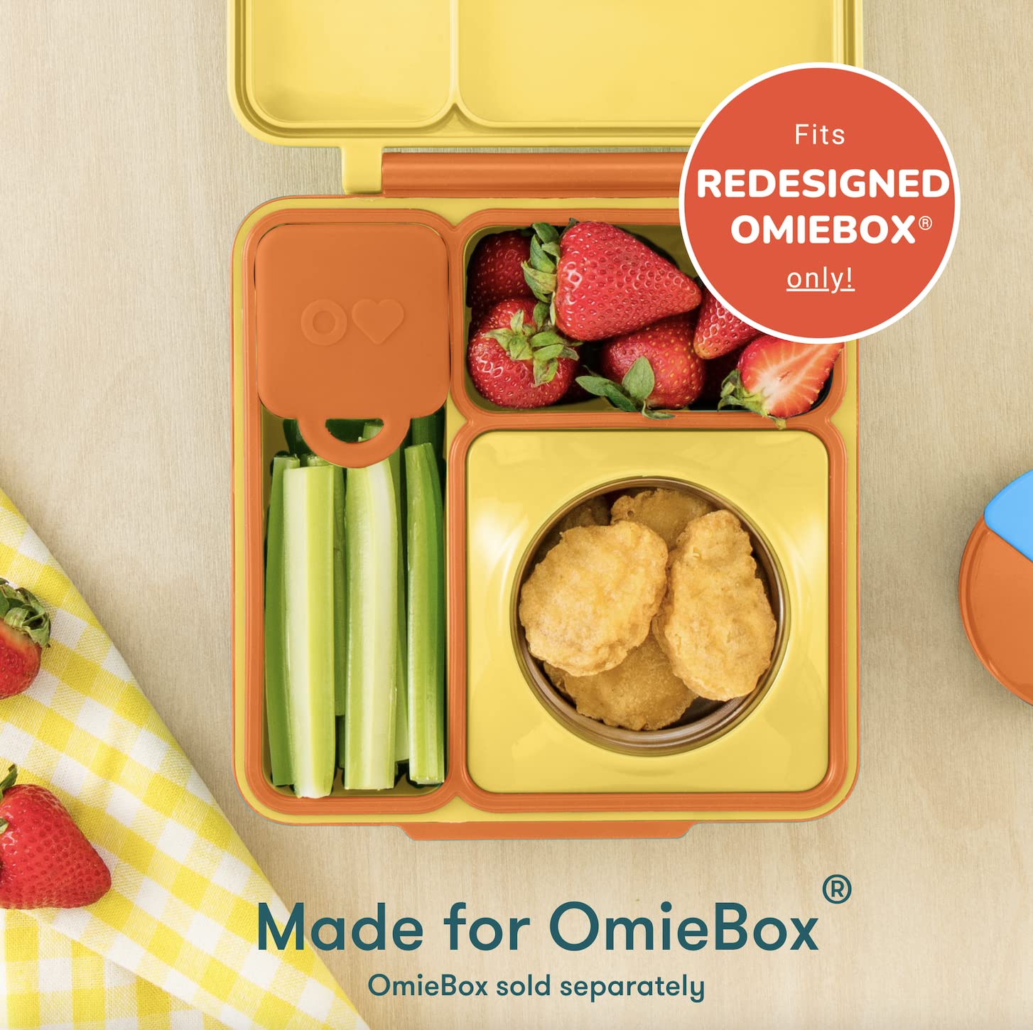 Omie OmieBox (2 pack) Leakproof Dips Containers To Go, Salad Dressing Container, Condiment Container with Lids - Food Safe Silicone - 4 ounces (Purple/Orange)