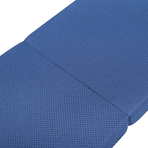PrimaSleep 4 Inch Tri-Fold Topper, Guest Bed, Floor Mat,Blue,(Single)