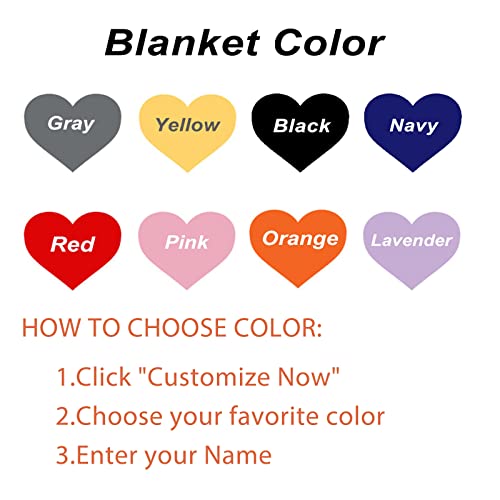 Personalized Name Blanket for Women Men 50x60inch Custom Throw Blanket with Name, Throw Blanket Gift for Mom, Dad, Grandma, Daughter, Flannel Blanket with Name Text Gift for Birthday Mothers Day
