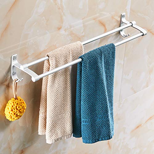 Towel Hooks Towel Bar Double Towel Hanger Holder Wall Mounted Metal Bath Towel Rack Organization for Bathroom () 48cm Towel Hook