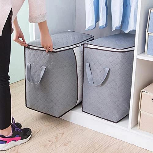 Home Quilt Storage Box Large Capacity Foldable Storage Box with Window, Under Bed Storage Containers, Foldable Closet Organizers, Comforters Blankets Bedding Clothes Storage Bins 18.8x11.8x19.7in