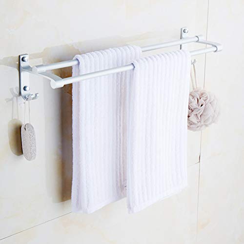 Towel Hooks Towel Bar Double Towel Hanger Holder Wall Mounted Metal Bath Towel Rack Organization for Bathroom () 48cm Towel Hook