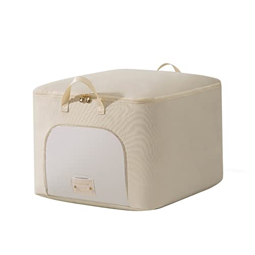 Large Capacity Storage Bag OrganizerUnder Bed Storage Containers with Handle Foldable Storage Bag Storage Bucket for Blanket Bedding Clothes Comforters (50cm, Solid Color)