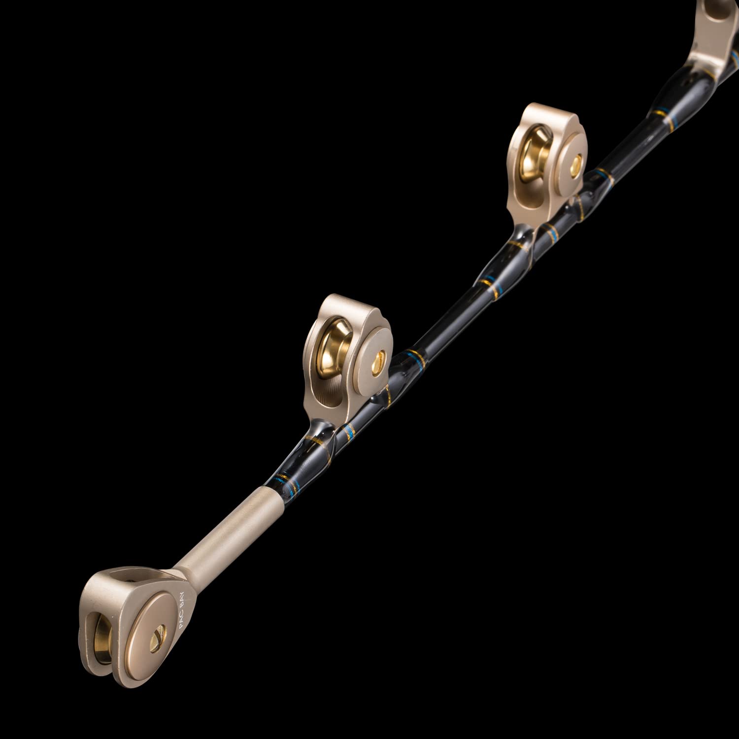 BERRYPRO Bent/Straight Butt Trolling Rod 1-Piece / 2-Piece Saltwater Offshore Fishing Rod Big Game Roller Rod Conventional Boat Fishing Pole (Bent Butt - Roller Guide - Length 5'6''-2pc (80-150lbs))