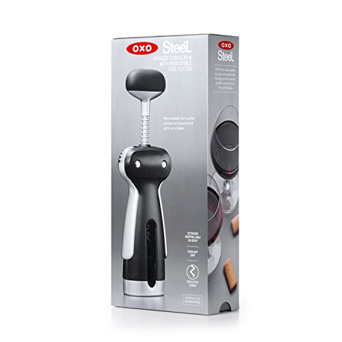 OXO SteeL Winged Corkscrew with Removable Foil Cutter