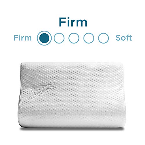 Tempur-Pedic TEMPUR Supreme 3-Inch Mattress Topper, Medium Firm, Queen, White & TEMPUR-Ergo Neck Pillow Firm Support, Medium Profile, White