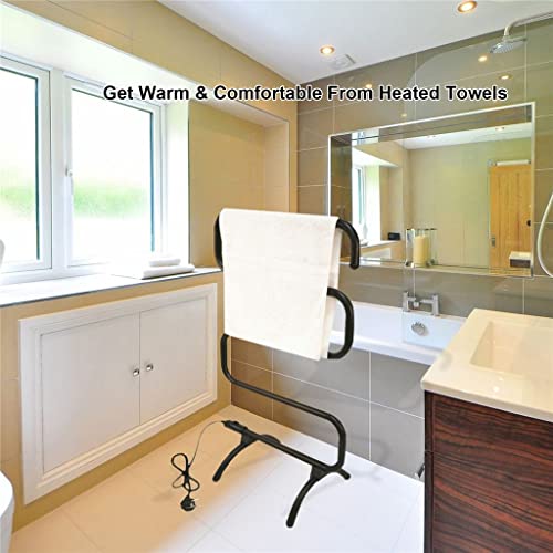 FCMLD Bathroom Towel Warmer Electric Towel Drying Rack Towels Heated Rack Standing Wall Mounted Bath Towel Hanger Dryer Shelf