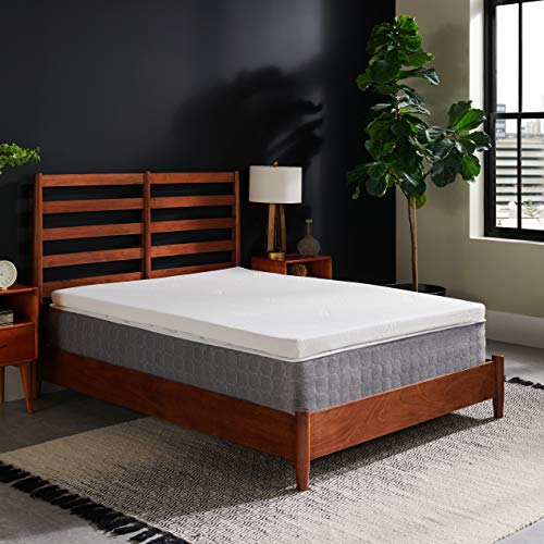 Tempur-Pedic TEMPUR Supreme 3-Inch Mattress Topper, Medium Firm, Queen, White & TEMPUR-Ergo Neck Pillow Firm Support, Medium Profile, White