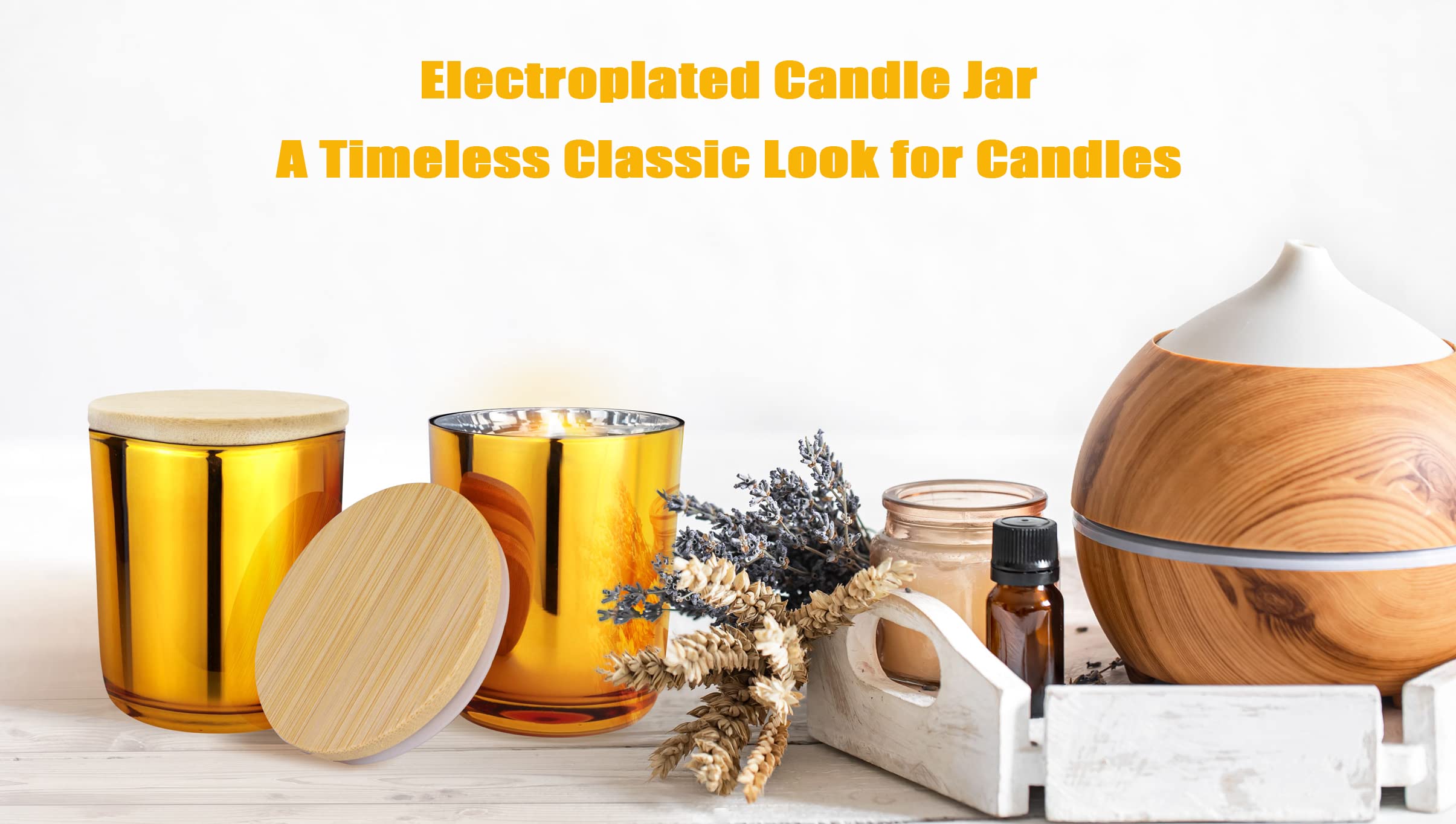Aroparc Candle Jar, Wholesale Candle Container, 12 Pack 10oz Candle Jars with Lids Tumbler Jar for Candle Making Candle Tins Candle Making Supplies (Amber)