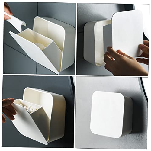Holibanna 2pcs Box Punch Free Hanging Box Remote Controller Holder Wall Mounted Storage Bins Toothpick Dispenser Holder Wall Mount Plastic Storage Bin Wall Mount Storage Box Makeup Box
