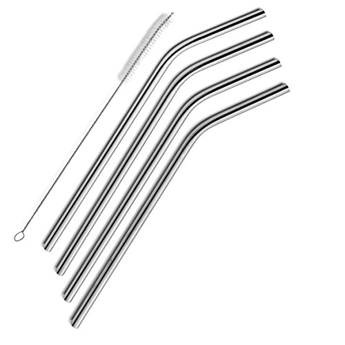 SipWell Extra Long Stainless Steel Drinking Straws Set of 4, Straws for 30 oz Tumbler and 20 0z Tumbler, Fits Simple Modern Tumbler | Fits all Yeti SIC Simple Modern Tumblers, Cleaning Brush Included.