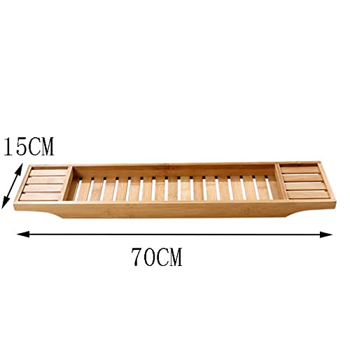 GANFANREN Bathroom Bathtub Rack Shelf Bath Bridge Caddy Bathtub Storage Rack Tray Bath Tub Towel Book Wine Holder Organizer