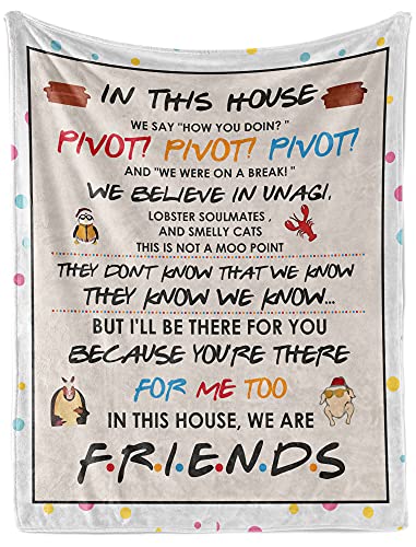 Launchigo Personalised Friends Series Blanket. Fleece Throw Friends TV Show Blanket with Dialogues for Friends Fan. Best Gift for Christmas & Birthday. (Friends Blanket 01, 60" X 80")