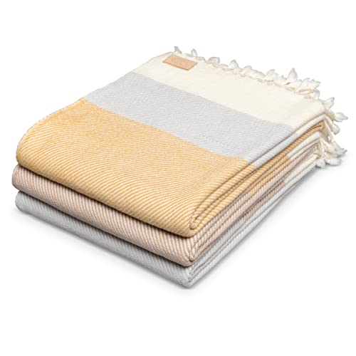 Ritzy 100-Percent Fine Merino Wool Throw Blanket - Ultra Soft 18 Microns Merino Wool Light-Weight 400 GSM 3 LB - Machine Washable - Sea Salt Grey