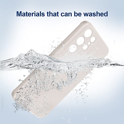 GiiYoon Silicone Case Compatible with Samsung Galaxy S21 Ultra 5G, Full Body Silky Soft Touch Phone Case with Camera Protection, Shockproof Cover with Microfiber Lining, Off White