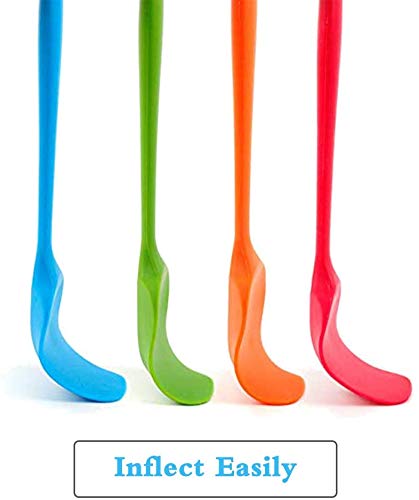 Delidge 4-Piece Silicone Spatula 11inch Large Rubber Heat-Resistant Baking Spatulas Baking Mixing Tool Non-Stick Flexible Seamless Spatulas with Stainless Steel Core