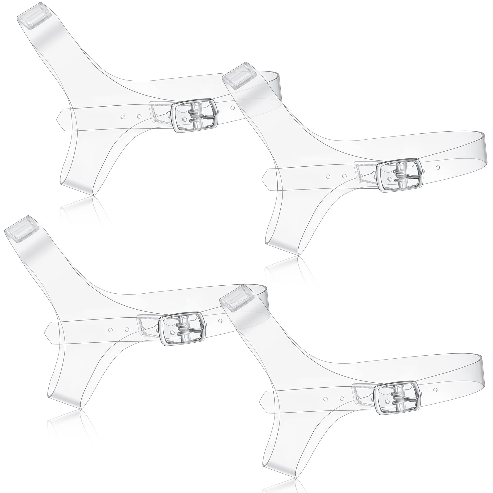 Xinnun 2 Pairs Shoe Straps for Heels Detachable Clear Shoe Belt Ankle Strap Women's Transparent Laces Anti Loose Shoelace Accessories for Holding Loose High Heel