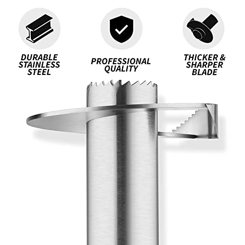 Pineapple Corer (Triple Reinforced Stainless Steel) with Eye Removal Tool - Pineapple Cutter with Reinforced Welding & Thick Blade - Pineapple Slicer and Corer Tool for Easy Core Removal by Zulay