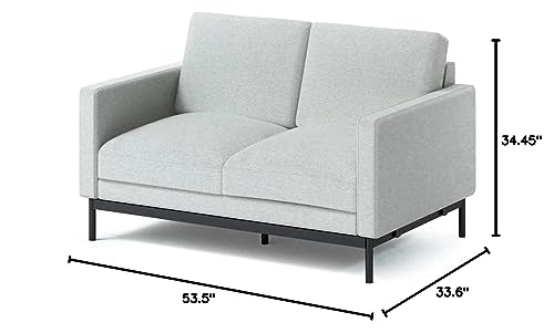 ZINUS Logan Loveseat, Green Tea Infused Foam Cushions, Tool-Free, Easy Assembly, Light Grey
