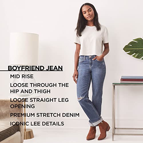 Lee Women's Mid Rise Boyfriend Jean, Home Laundered, 16