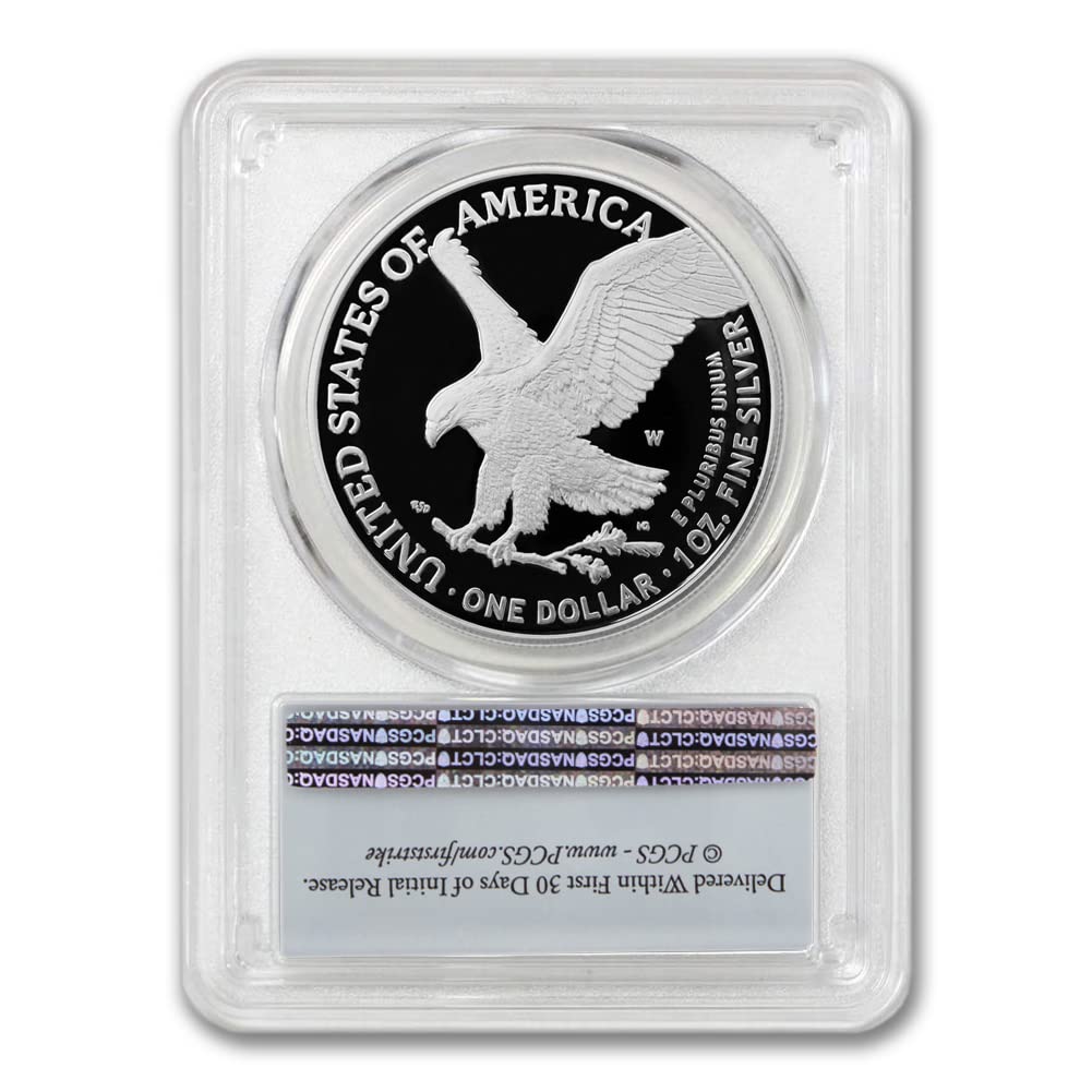 2022 W 1 oz Proof American Silver Eagle PR-70 Deep Cameo (PR70DCAM - First Strike - Flag Label) $1 PCGS Mint State