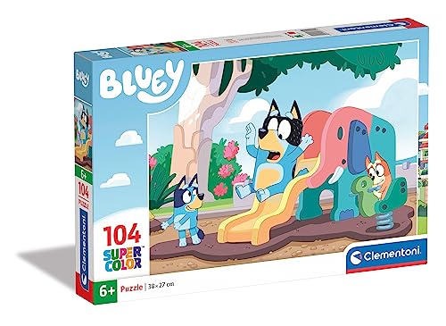 Clementoni - 27171 - Supercolor Puzzle Bluey - 104 Pieces - Jigsaw Puzzle for Kids Age 6 - Made in Italy