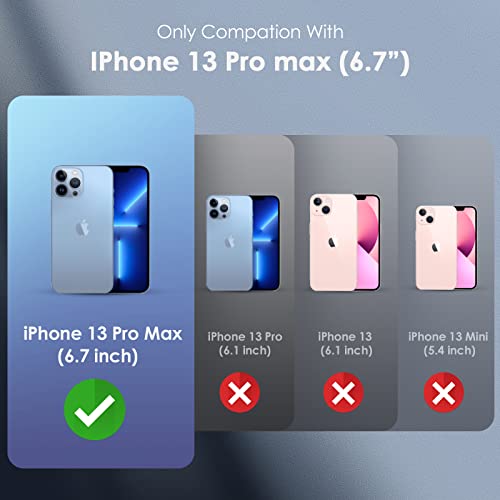 Fewdew for iPhone 13 Pro Max Stand Case with Slide Camera Cover & Kickstand, Military Grade Shockproof Heavy Duty Protective Cover Case for iPhone 13 Pro Max 6.7 inch 2021 Alpine Green