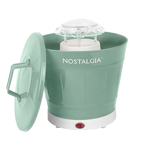 Nostalgia Hot Air Electric Popcorn Bucket with Lid, 24 Cup, Healthy Oil Free Popcorn with a Removable Serving Bucket for Easy Snacking, Sage