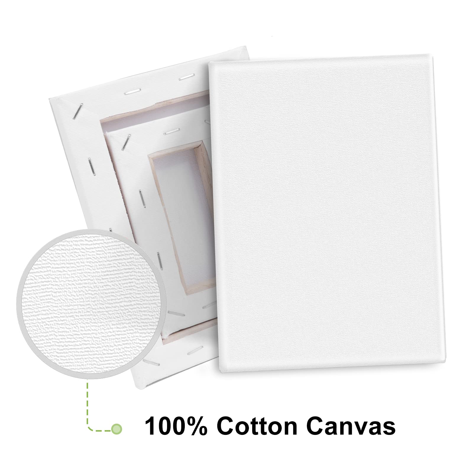 4 Packs Stretched Canvases for Painting with 3x5in,5x7in,8x10in,10x12in, Primed Canvas,Blank Painting Canvas for Oil & Acrylic Paint.