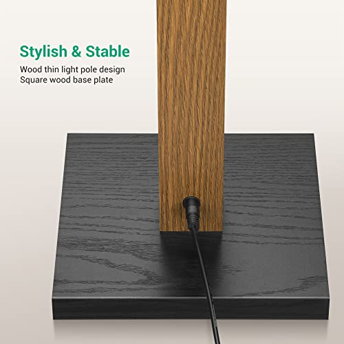 EDISHINE Wooden Corner Floor Lamp, Sleek Dimmable LED Atmosphere Lamp, Minimalist Standing Mood Lighting for Living Room, Bedroom, Studio, Office, 3000K Warm Light, 46"