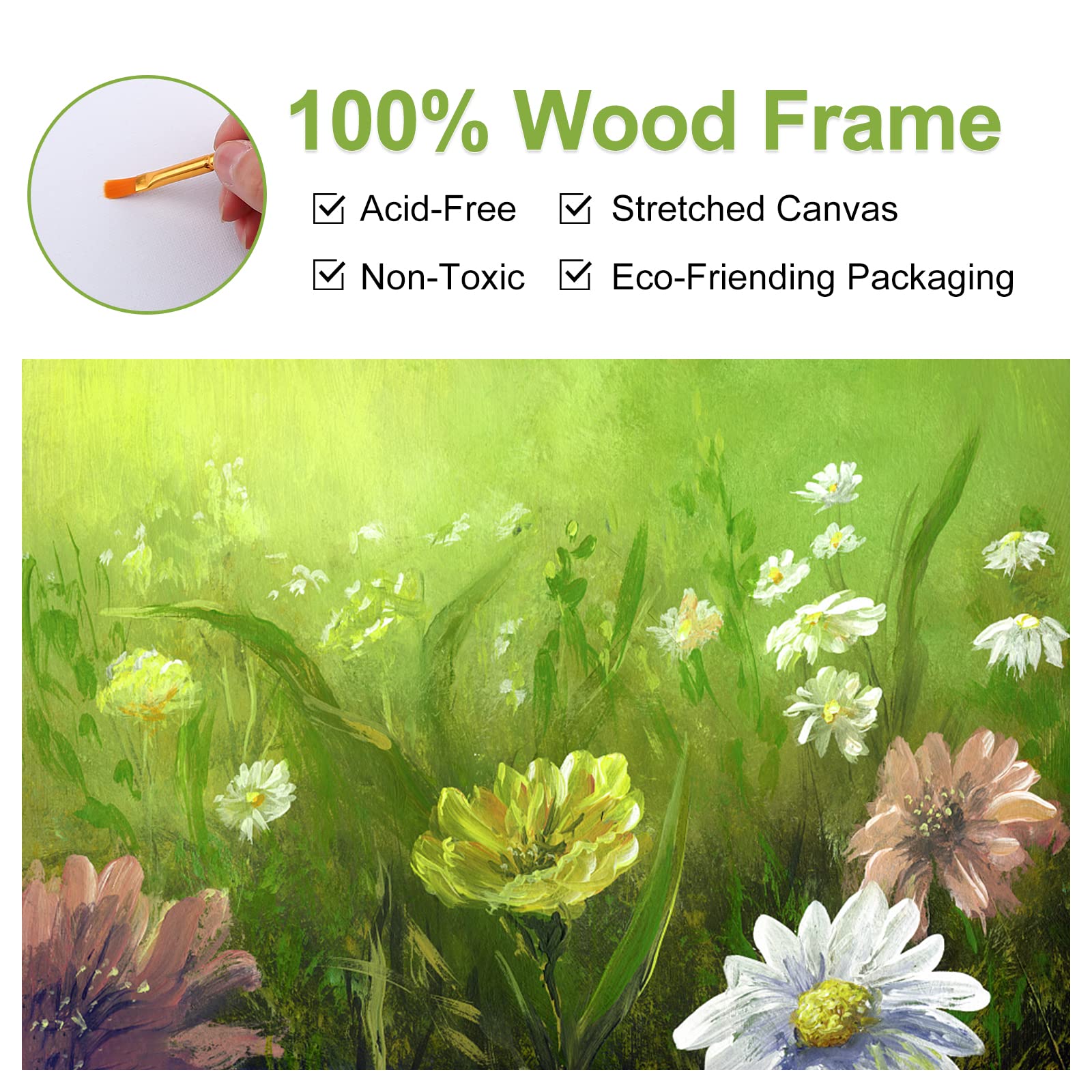 4 Packs Stretched Canvases for Painting with 3x5in,5x7in,8x10in,10x12in, Primed Canvas,Blank Painting Canvas for Oil & Acrylic Paint.