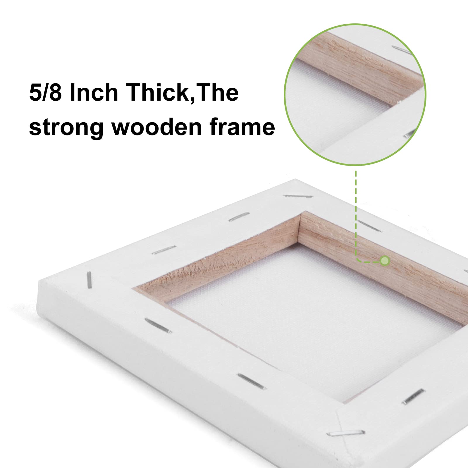 4 Packs Stretched Canvases for Painting with 3x5in,5x7in,8x10in,10x12in, Primed Canvas,Blank Painting Canvas for Oil & Acrylic Paint.