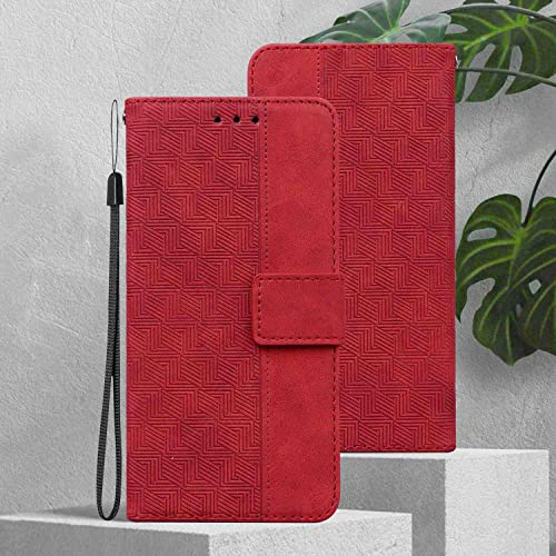 Fansipro Phone Cover Wallet Folio Case for Sony Xperia 1 III, Premium PU Leather Slim Fit Cover for Xperia 1 III, 2 Card Slots, Comfortable to Carry, Red