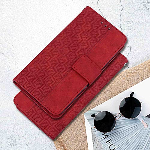Fansipro Phone Cover Wallet Folio Case for Sony Xperia 1 III, Premium PU Leather Slim Fit Cover for Xperia 1 III, 2 Card Slots, Comfortable to Carry, Red