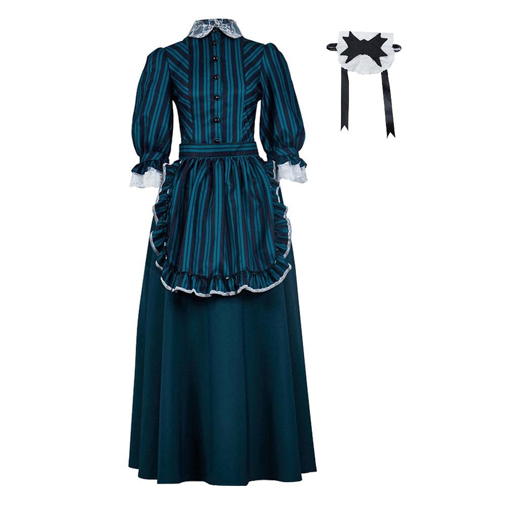 VintageCos Haunted Mansion Costume Maid Apron Dress Butler Castmember Costume Ghost Halloween Outfits