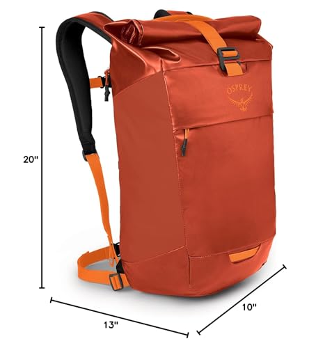 Osprey Transporter Roll Top Laptop Backpack, Top Orange Dawn