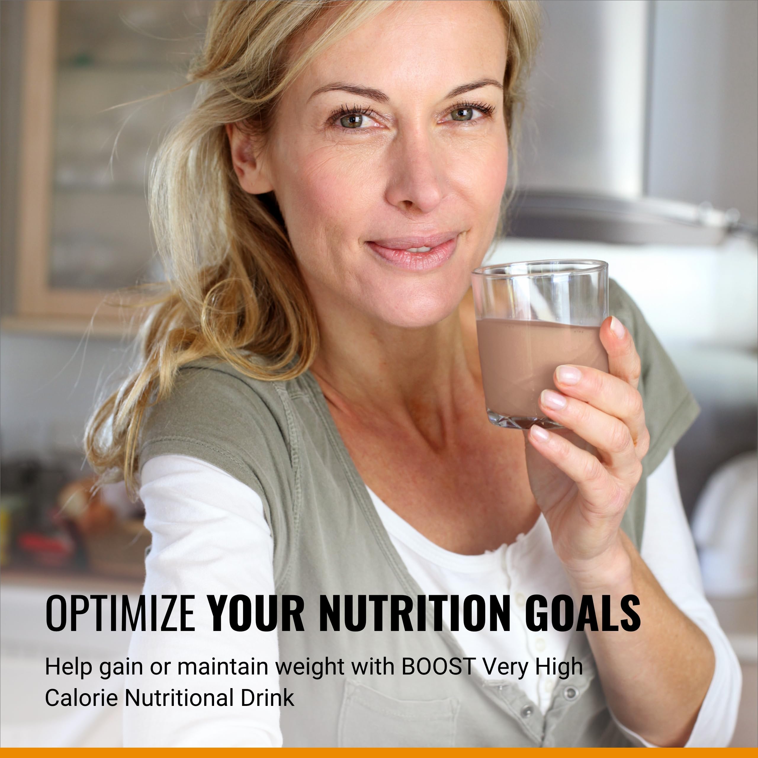 BOOST Very High Calorie Nutritional Drink β Helps Weight Gain & Maintenance - 530 Calories - 26 Vitamins & Minerals - 22 g Protein - Calorie-Dense Nutritional Drink - Chocolate - 8 fl oz (Pack of 24)