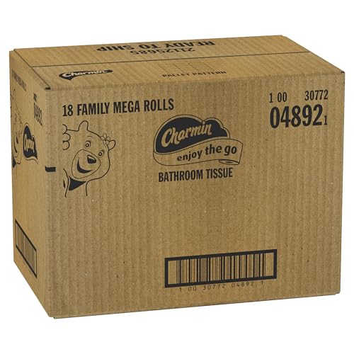 Charmin Toilet Paper Ultra Strong Clean Touch, 18 Family Mega Rolls = 90 Regular Rolls (Packaging May Vary), Household Essentials, Bathroom Essentials