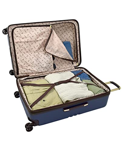 London Fog Brentwood II Expandable HARDSIDE Spinner, Blue, Carry-On 20-Inch