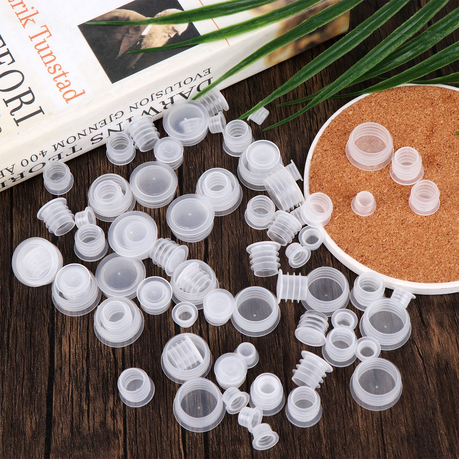 80 Pieces Salt and Pepper Shaker Stoppers 3/4 Inch, 3/5 Inch 1/2 Inch, and 7/16 Inch Plastic Salt Shaker Plug Replacement Salt and Pepper Shaker Stoppers Round Plastic End Cap for Pots Bottles Pipes
