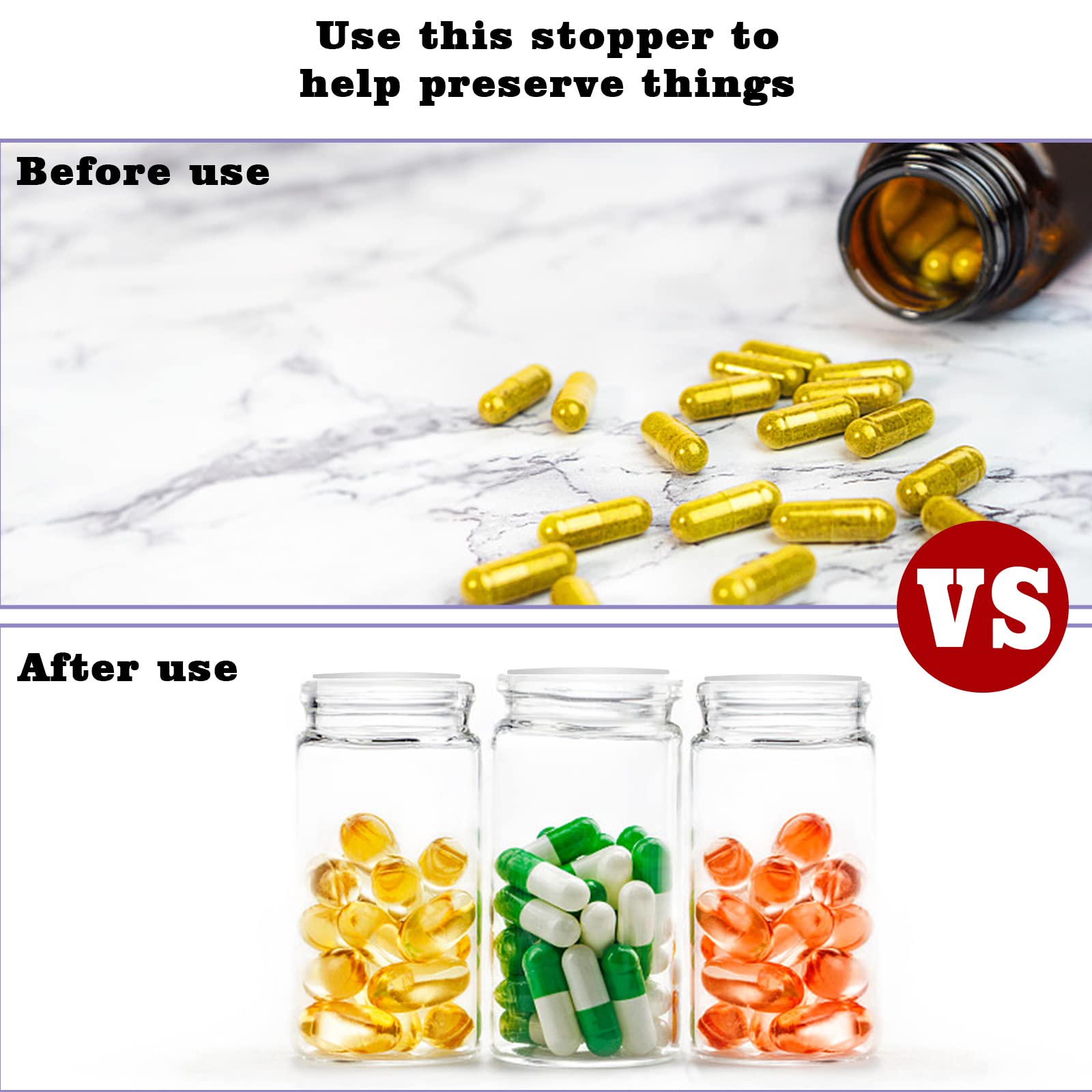 80 Pieces Salt and Pepper Shaker Stoppers 3/4 Inch, 3/5 Inch 1/2 Inch, and 7/16 Inch Plastic Salt Shaker Plug Replacement Salt and Pepper Shaker Stoppers Round Plastic End Cap for Pots Bottles Pipes