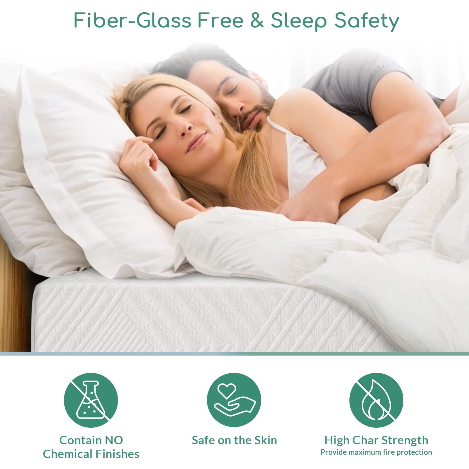 Airdown Twin XL Mattress, 10 Inch Memory Foam Mattress in a Box, Medium Firm Green Tea Twin XL Size Mattress for Cool Sleep & Pressure Relief, CertiPUR-US Certified, Made in USA, White