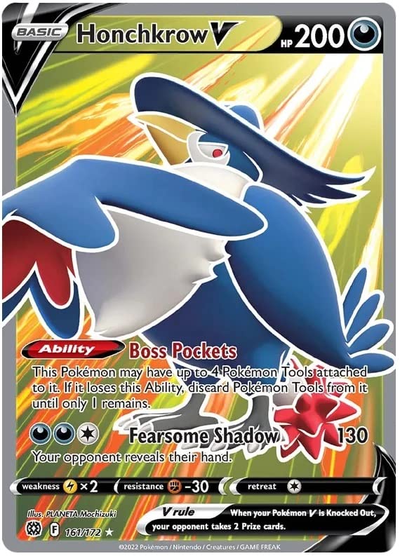 Honchkrow V - 161/172 - Full Art Ultra Rare - Sword & Shield: Brilliant Stars