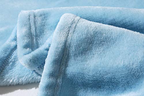 Flannel Fleece Throw Blanket for Couch Bed or Sofa Lightweight Super Soft for All Season (Sky Blue,50x60inch)