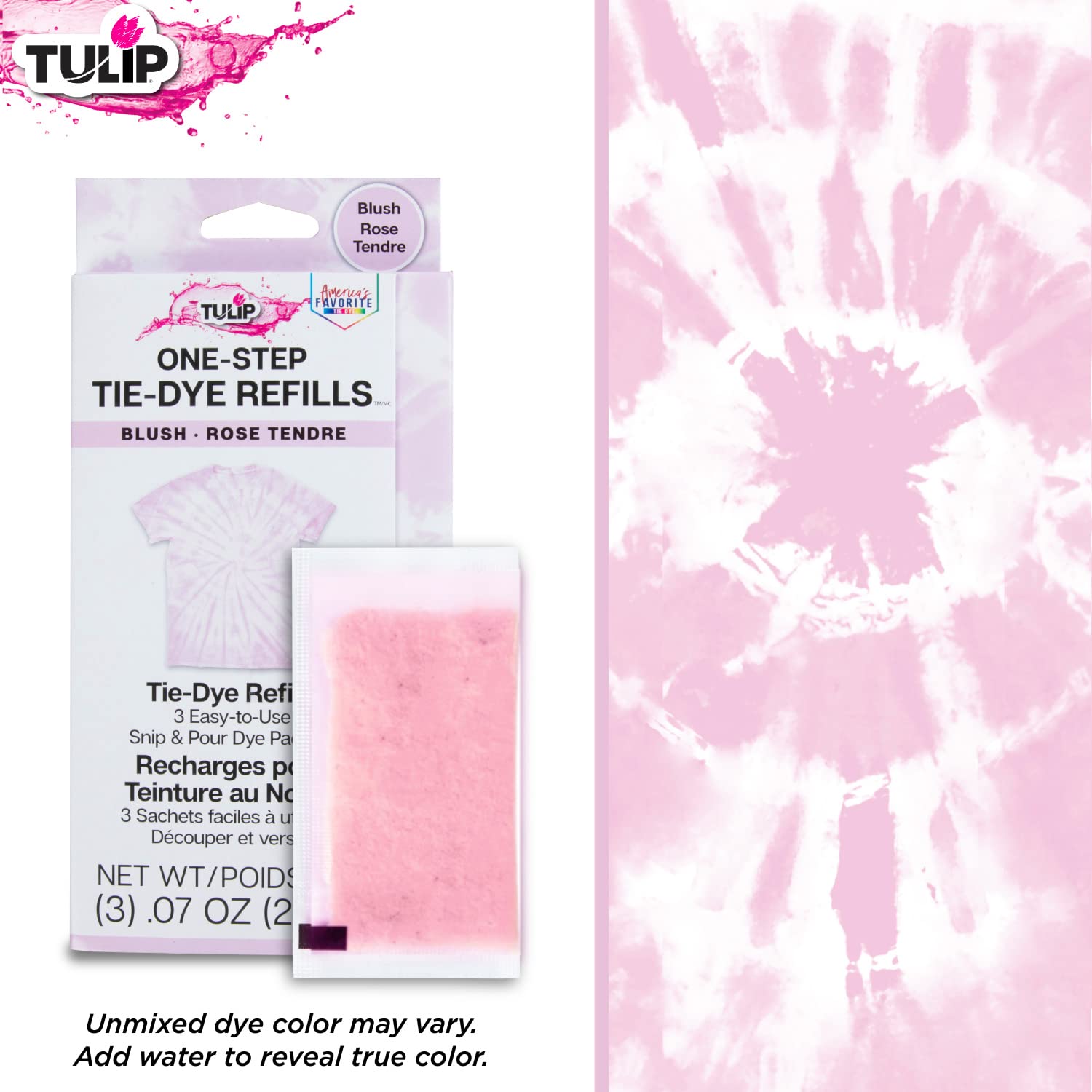 Tulip One-Step Tie-Dye Kit Dye Refill Packs, Blush