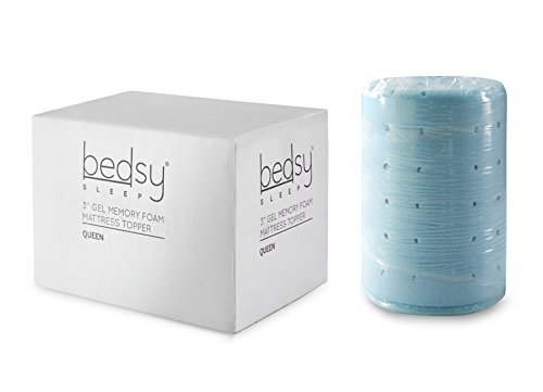 Bedsy Sleep Mattress Topper Gel Memory Foam, Queen, Blue