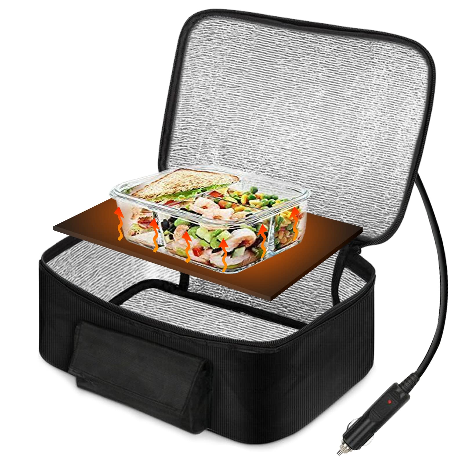AOSUYOU Portable Oven 12V Car Food Warmer Portable Mini Oven,Car Heating Lunch Box for Cooking and Reheating Food in Car,Truck, Travel,Camping,Work,Home |