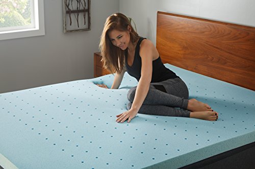 Bedsy Sleep Mattress Topper Gel Memory Foam, Queen, Blue